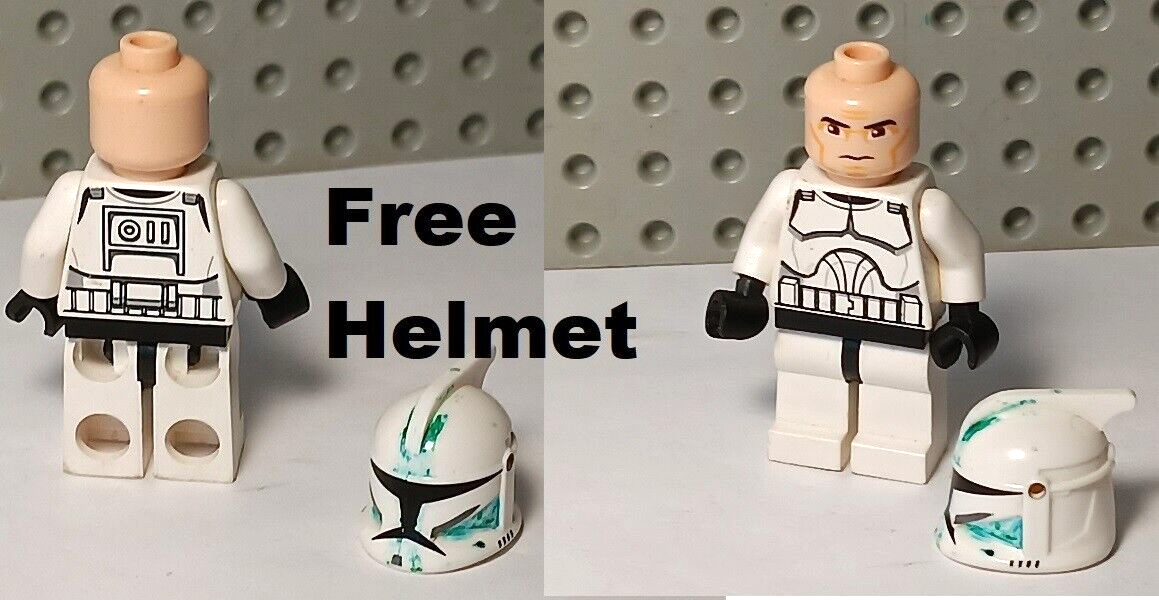 LEGO Clone Trooper Phase I LARGE EYES FREE HELMET Star Wars Torso Head ...
