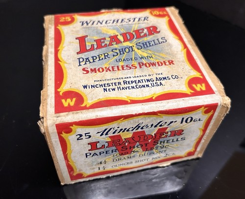 Vintage Antique Winchester Leader 2-piece Shotgun Shell Box 10 Gauge | eBay