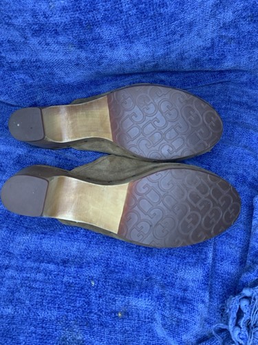 UGG Abbie Clogs Womens 10 Brown Suede Leather Wood Studded Slip On ...