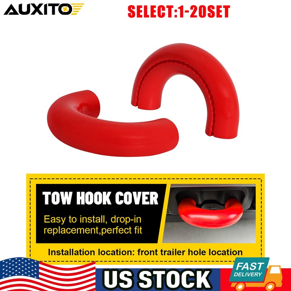 Red Tow Hook Covers D-Ring for Ford F150 2004-2024 Exterior Position US ...