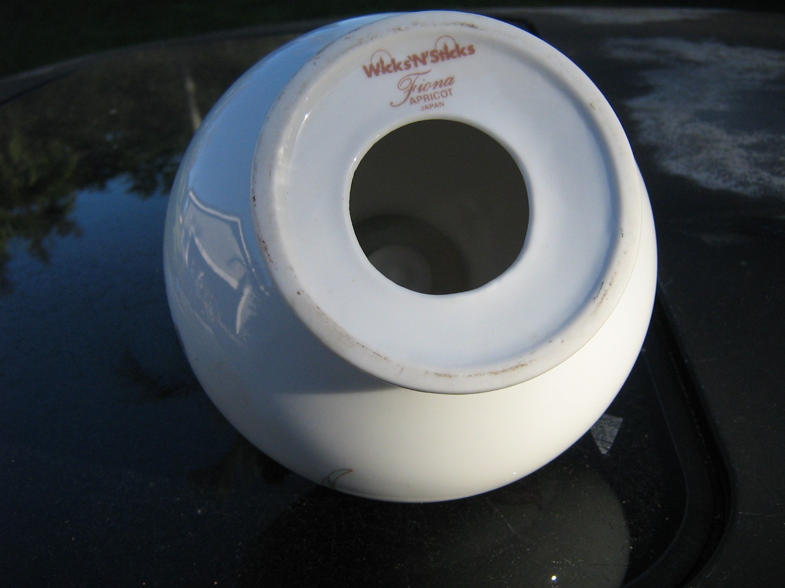 WICKS 'N' STICKS FIONA APRICOT JAPAN LARGE CANDLE HOLDER CERAMIC LILY ...