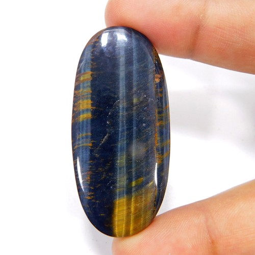 74.00Cts. Natural Untreated Multi Blue Tiger Eye Oval Cabochon Loose ...