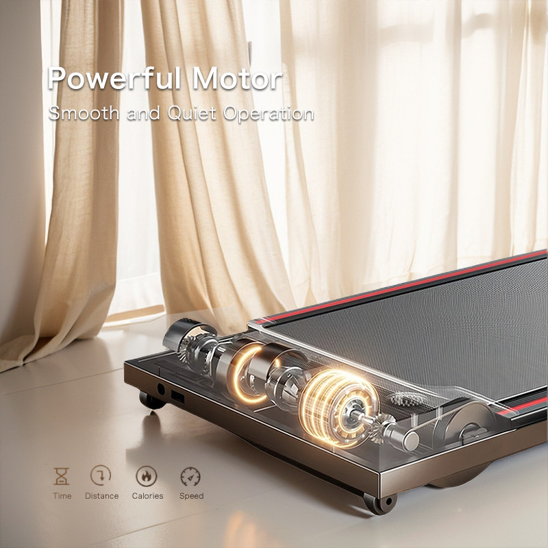 Electric Treadmills Walking Pad Under Desk Running Machine for Home LED ...