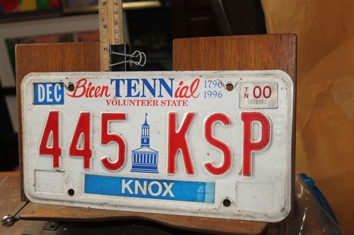 1996 2000 Tennessee License Plate Knox County 445 KSP BicenTENNial | eBay