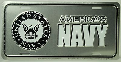 United States Navy License Plate Embossed Aluminum America Armed Forces ...