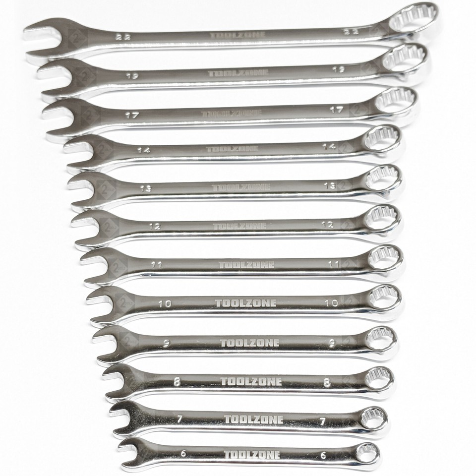 Combination SPANNER Set 12pc Metric SPANNER Wrenches 6-22mm Toolzone | eBay