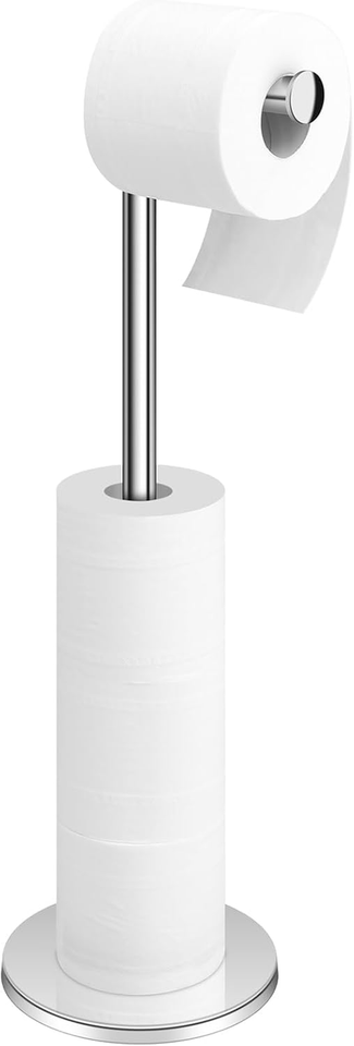 Toilet Paper Holder Stand, Stainless Steel Free Standing Toilet Roll ...