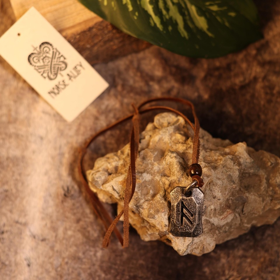 Viking Rune Pendant Ansuz | Wisdom Rune Necklace | Norse Amulet for ...