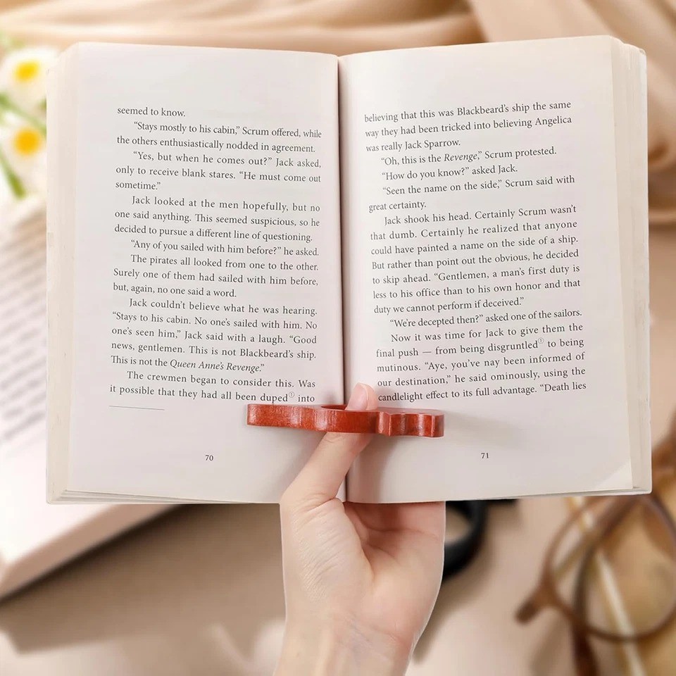 3 Pcs Wooden Thumb Book Page Holder Wooden Thumb Bookmark for Reading ...