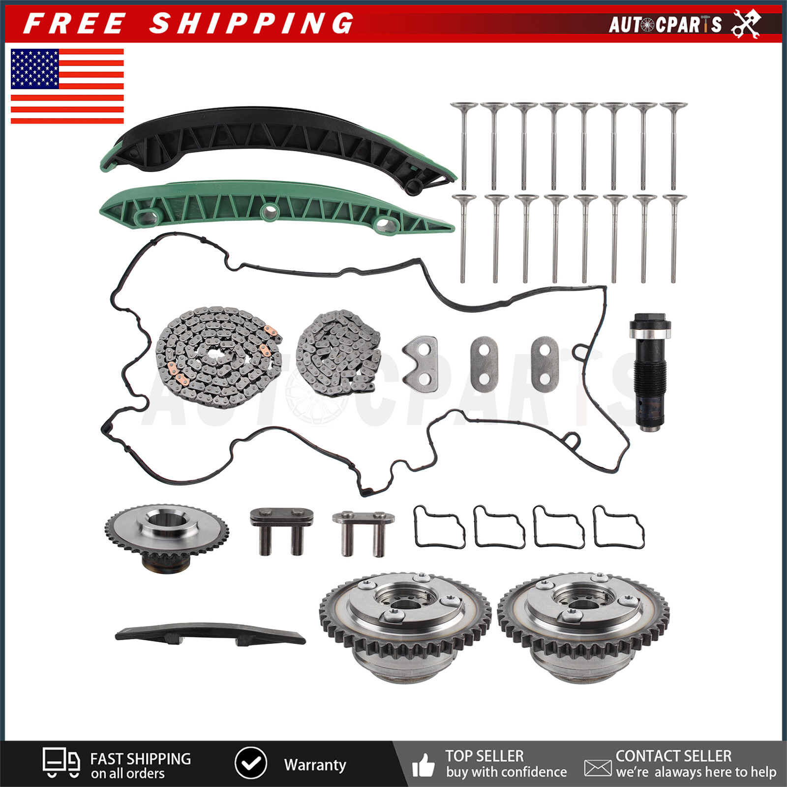 FITS MERCEDES M271 TURBO CHARGED TIMING CHAIN KIT CAMSHAFT GEARS W204 ...