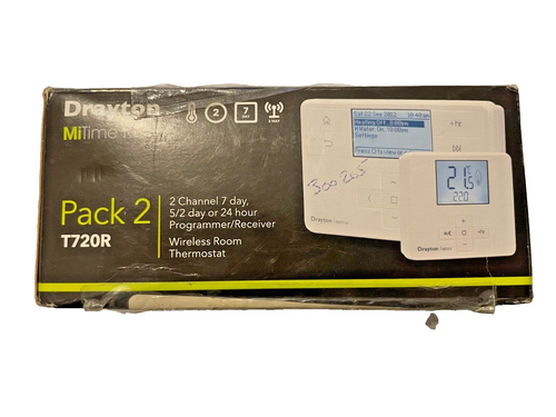 Drayton miTime RF Pack 2 Wireless 2 channel programmer & thermostat ...