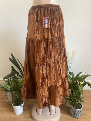 FUNKY THREADS BOHO VELVETY SUMMER FLOWY LONG HIPPIE MAXI SKIRT FREE ...