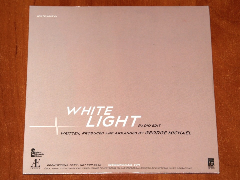 GEORGE MICHAEL WHITE LIGHT *RARE* UK EUROPEAN 1-TRACK PROMO CD 2012 LTD ...