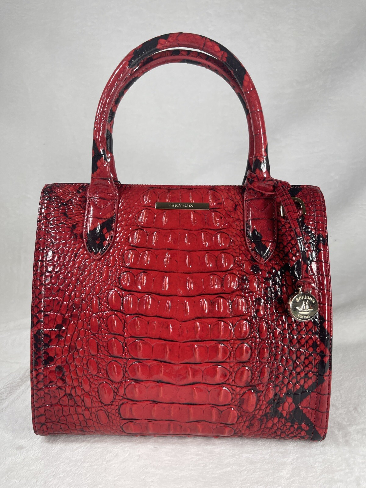 Brahmin Small Caroline Lipstick Ombre Melbourne Snakeskin Print Genuine ...