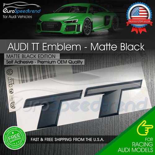 Audi TT Matte Black Emblem 3D Rear Trunk Badge OEM Tail Lid S Line Logo ...