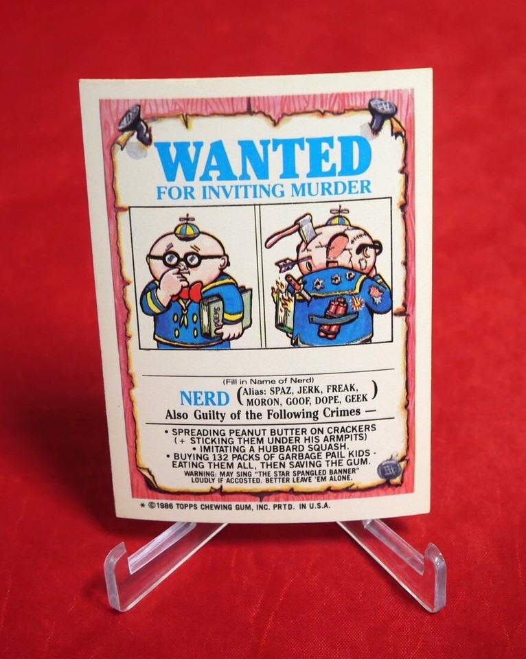 GARBAGE PAIL KIDS Sloshed Josh Series 4 128a Topps 1986 Sticker | eBay