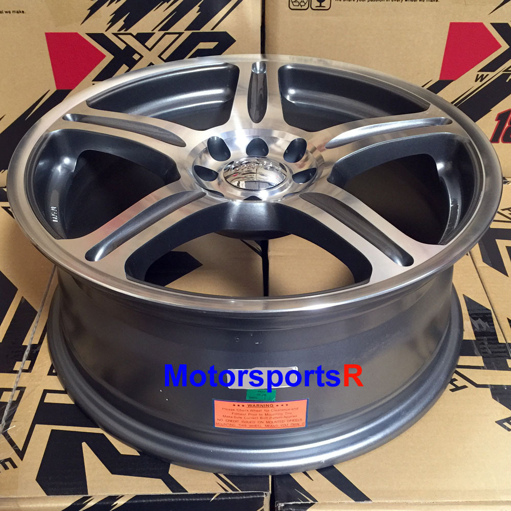 XXR Primax 772 17x7 +38 Gun Metal Gray Machine Silver Face Rims Wheels ...