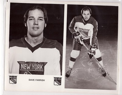DAVE FARRISH 1976-77 NY RANGERS ORIGINAL TEAM ISSUE 8x10 PHOTOGRAPH ...