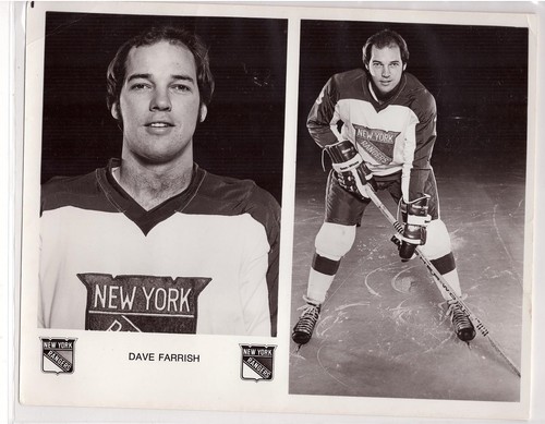DAVE FARRISH 1976-77 NY RANGERS ORIGINAL TEAM ISSUE 8x10 PHOTOGRAPH ...