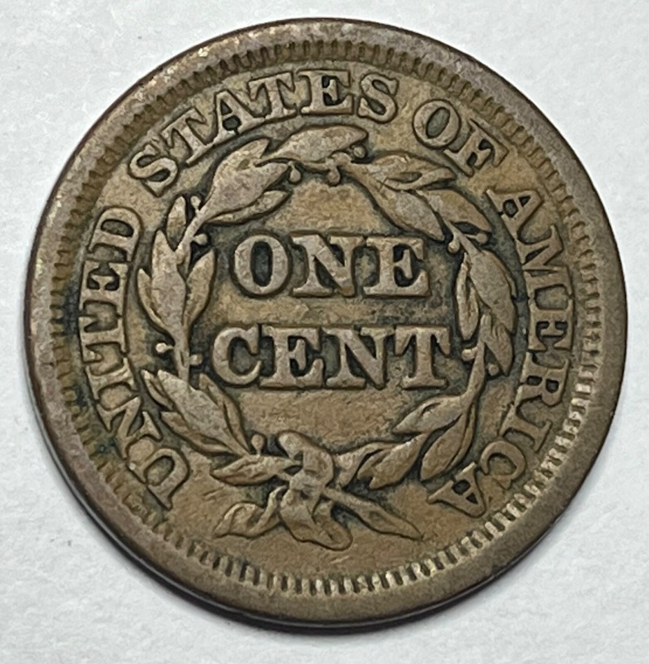 1847 Braided Hair Large Cent; Nicely Circulated Penny; N079 | eBay