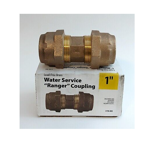 1” AY McDonald Water Service Ranger Coupling 5196-005 Lead- Brass for ...