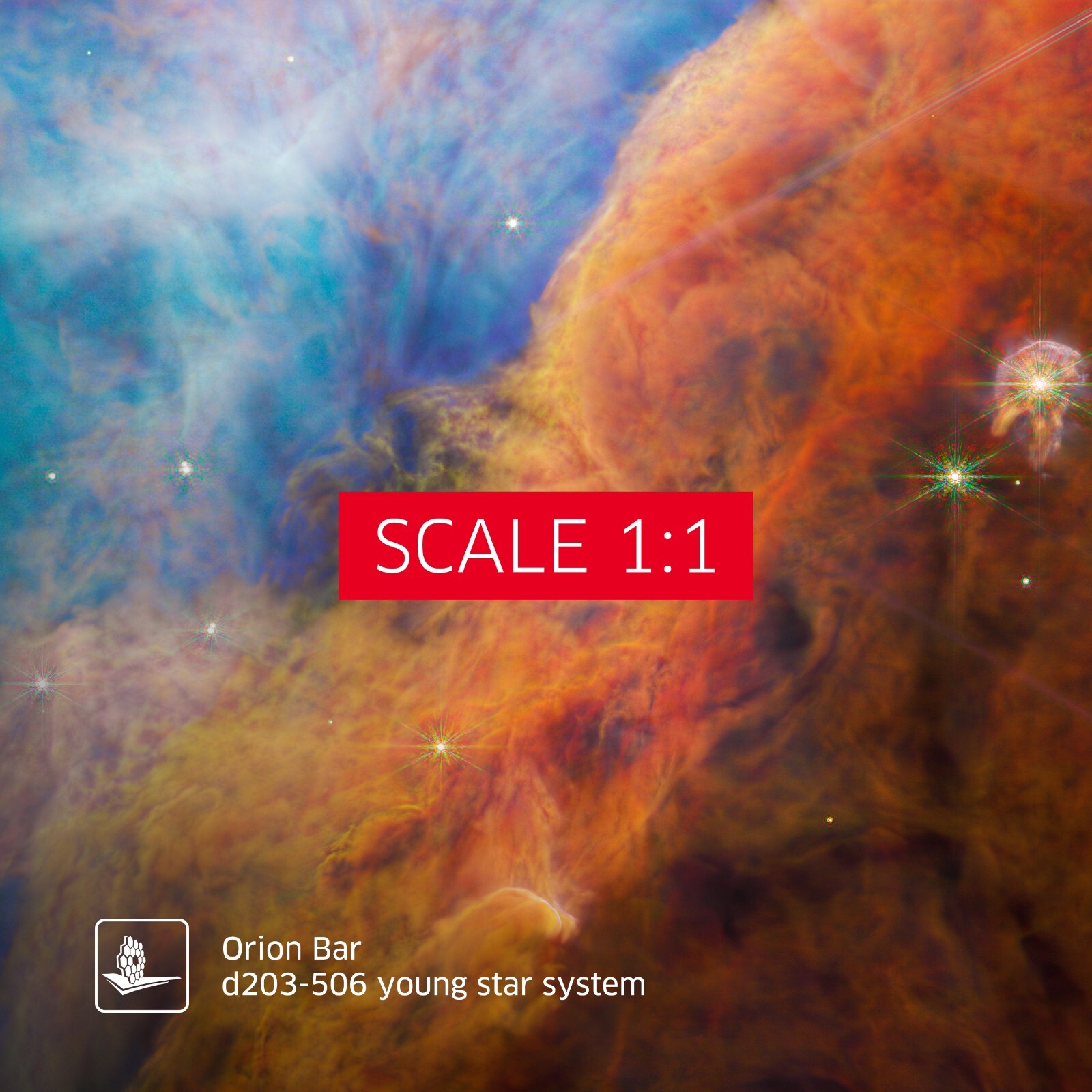 Orion Bar (James Webb/JWST), d203-506 young star — space poster, jwst ...