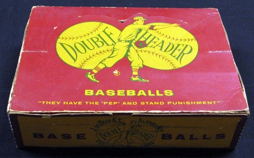 1920's Double Header Baseball Empty Display Box held balls Nice Display ...