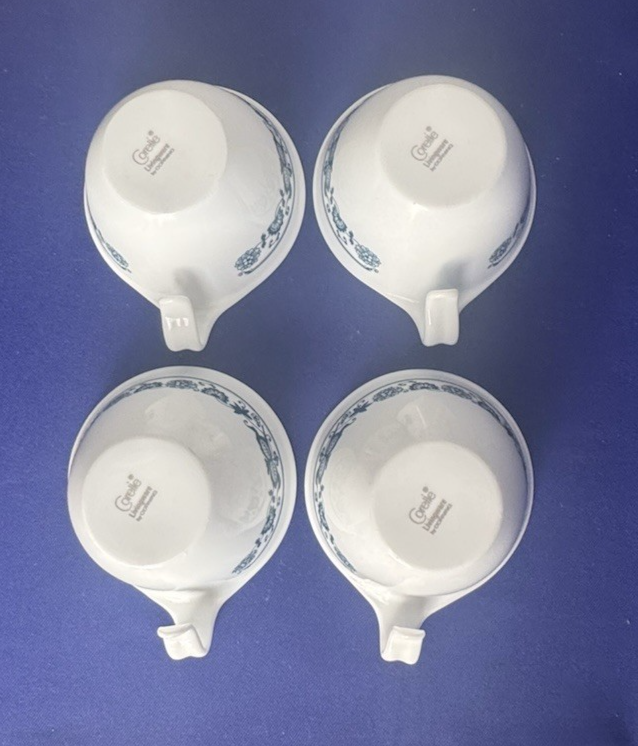 Vintage Corelle Ware Old Town Blue Pattern Hook Tea/Coffee Cups - Set ...