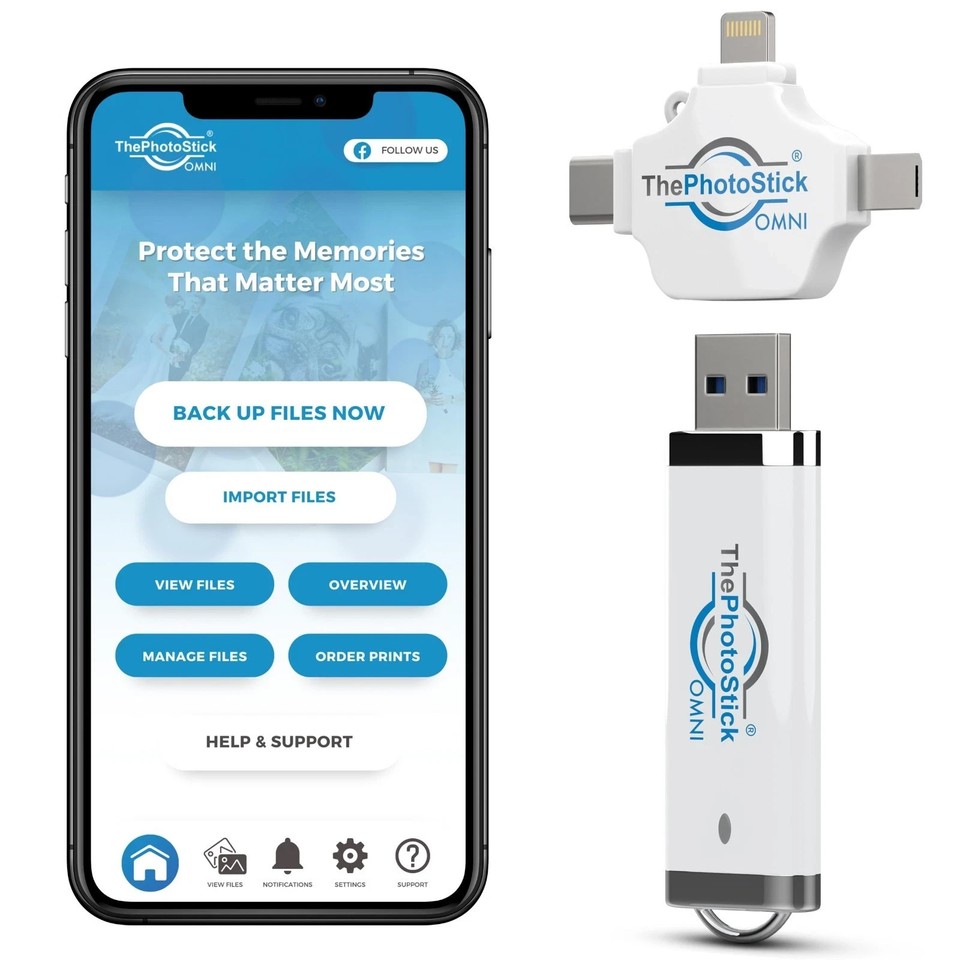 ThePhotoStick® Omni-64GB USB Flash Drive Memory Stick Photo Video-UK ...