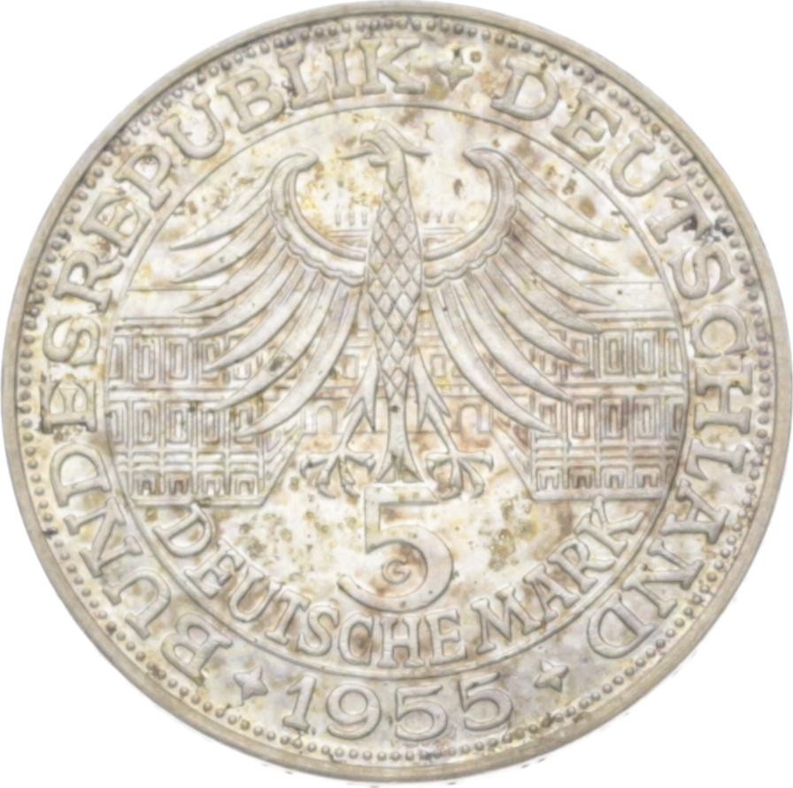 BRD - 5 Mark 1955 G - Markgraf von Baden - J. 390 | eBay