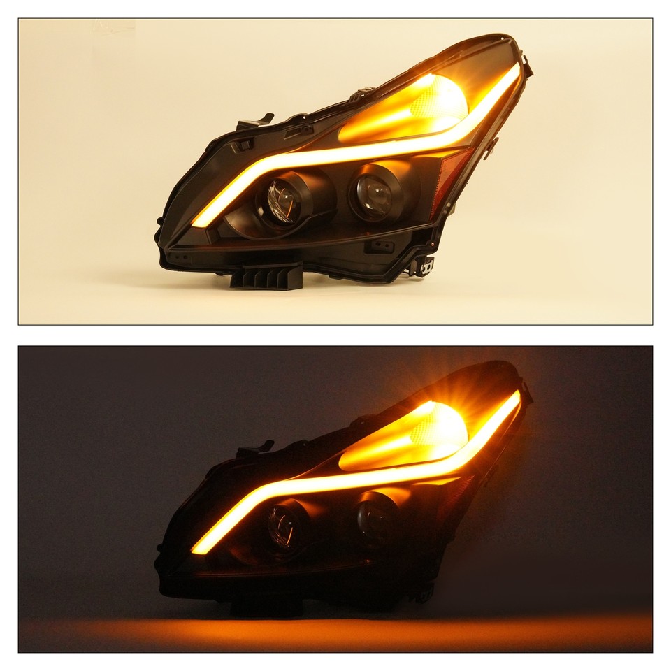 Black Smoked For 2010-2013 G37/G25/Q40 Sedan Sequential LED Projector ...