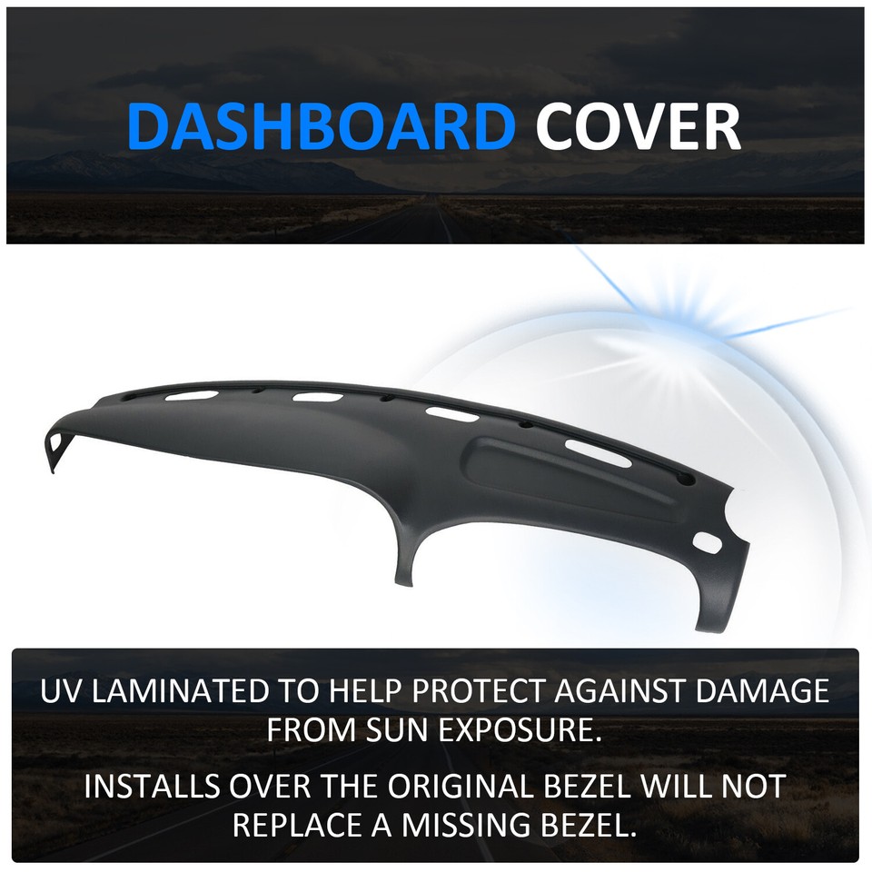 Fit For 98-02 Dodge Ram Pickup Gray Dash Bezel &Dashboard Cover Overlay ...