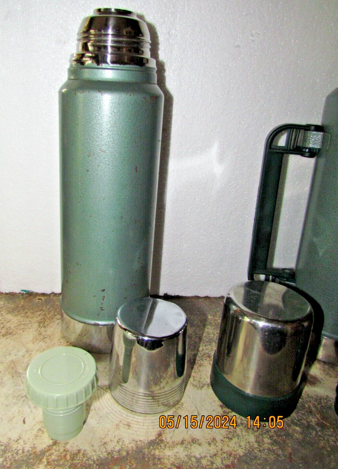 Vintage Stanley C 13 - 1.4 QT & Stanley Aladdin Thermos' 1 QT /Canvas Thermo Bag | eBay