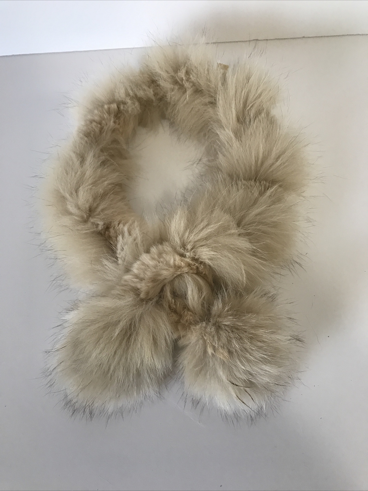 Vintage Stole Fox Fur and Rabbit Scarf Wrap Cream Col… - Gem