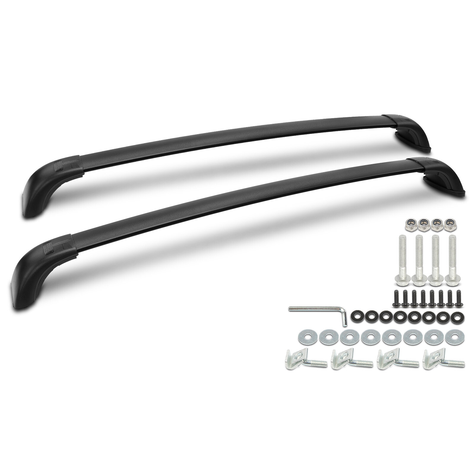 Black Aluminum Alloy Roof Rack Rails Cross Bars for Toyota Highlander ...