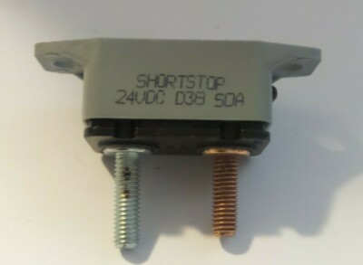 NEW SHORTSTOP CIRCUIT BREAKER 24VDC D38 50A RV CAMPER BOAT SHORT STOP ...