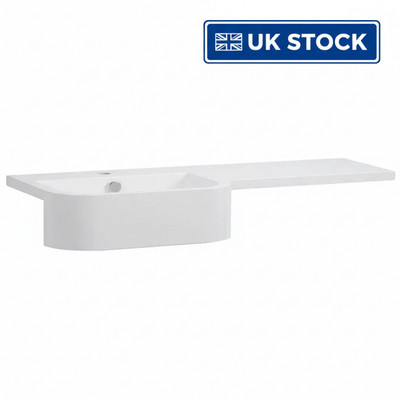 Tavistock Match 1200mm Isocast Basin White Left Hand Integrated Worktop ...