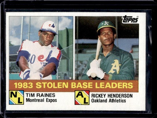 1984 Topps 1983 Stolen Leaders (Tim Raines Rickey Henderson) League ...