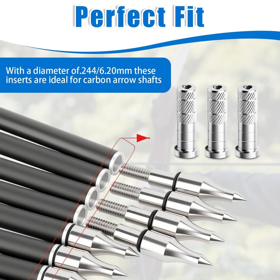 24 Pcs Archery Arrow Inserts, Aluminum .244/6.20mm Arrow Inserts for ...
