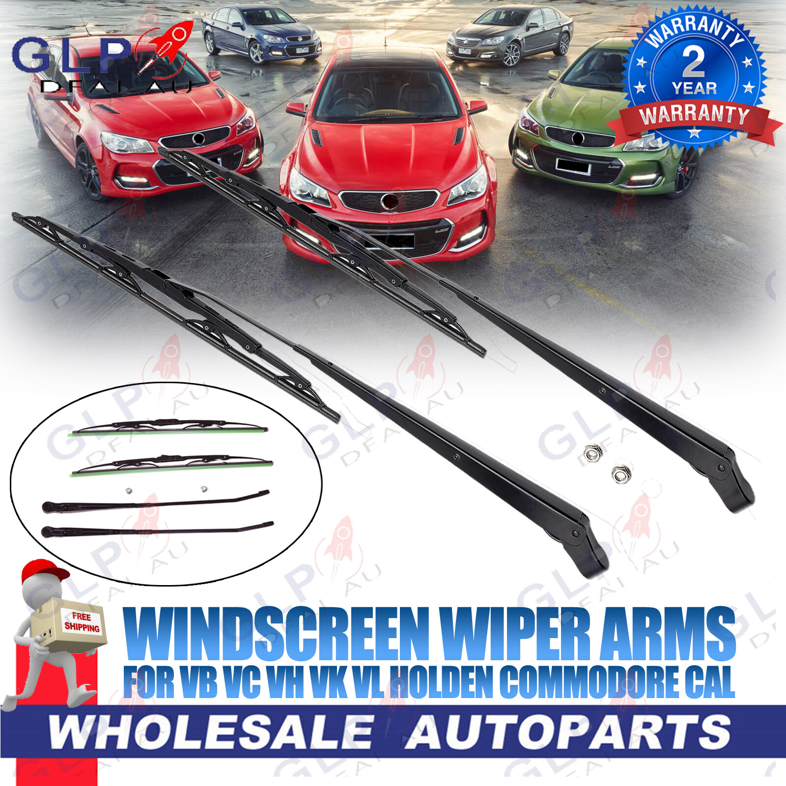 NEW COMPLETE WINDSCREEN WIPER ARMS PAIR FOR VB VC VH VK VL HOLDEN ...