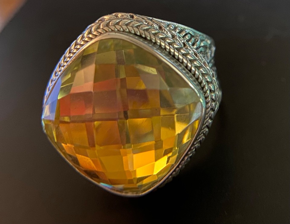 Sarda, Bali Artisan Made, Big,Bold,Beautiful, Sterling & Quartz Ring Sz ...