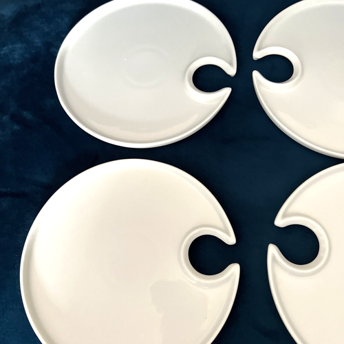 POTTERY BARN Great White set of 4 mingling appetizer-snack wine holder ...