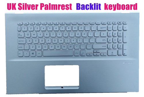 UK Silver Palmrest Backlit keyboard for Asus X712 D712 F712 K712 M712 ...