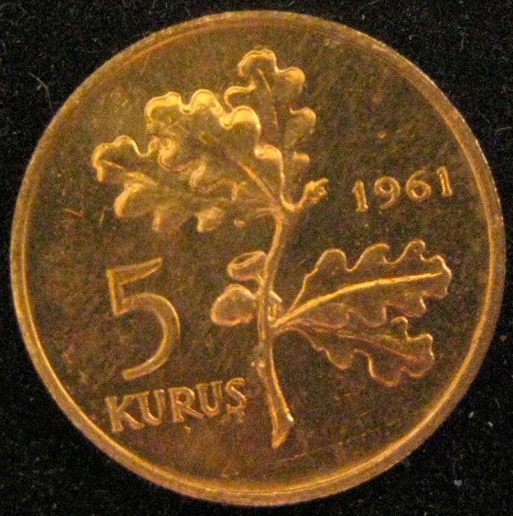 Turkey 5 Kurus 1961 lot of 25 coins BU | eBay