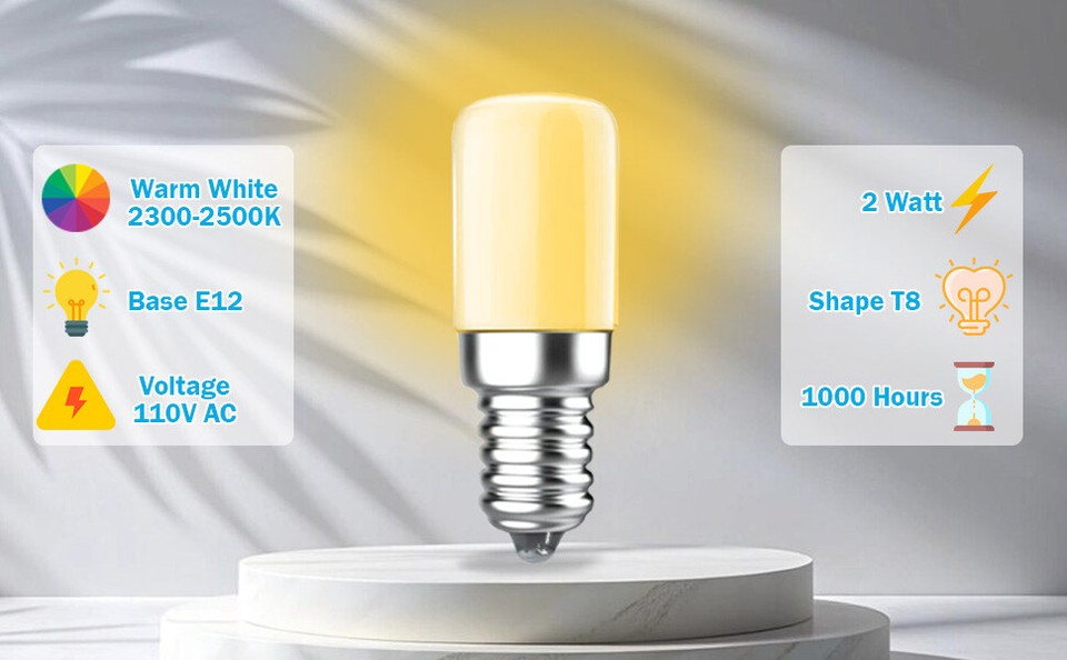 HQRP T8 E12 2W LED Light Bulbs 56.99244 for Dept 56 Christmas Village ...