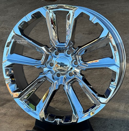 24” New 2024 CHEVY Tahoe Silverado FR201 CHROME WHEELS GMC Yukon Sierra ...