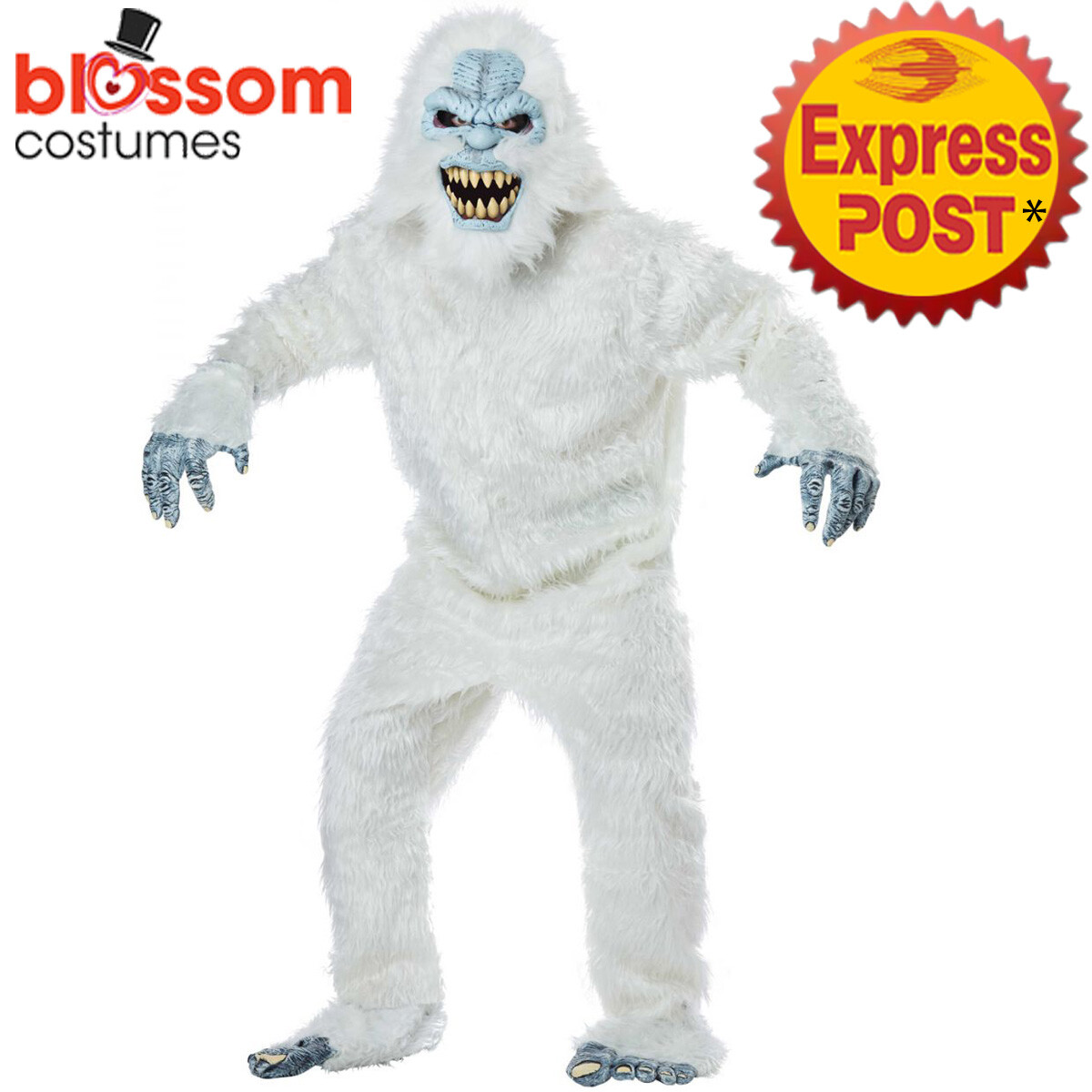 CA900 Snowman Beast Yeti Halloween Monster Scary Costume Outfit Ani ...