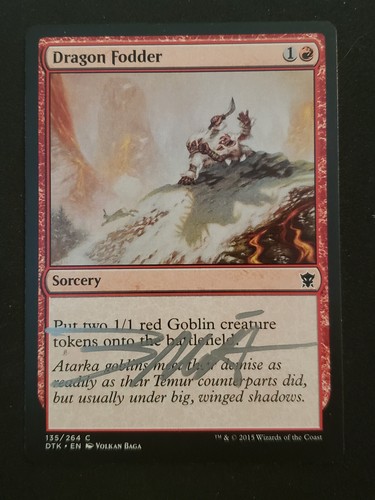 MTG Dragon Fodder-Artist Signed (Volkan Baga) - Dragons of Tarkir #135 ...