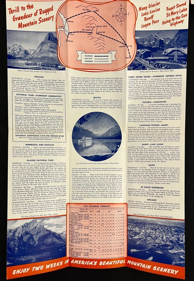 1959 American Express Scenic Tours Glacier Park Canadian Rockies Travel ...