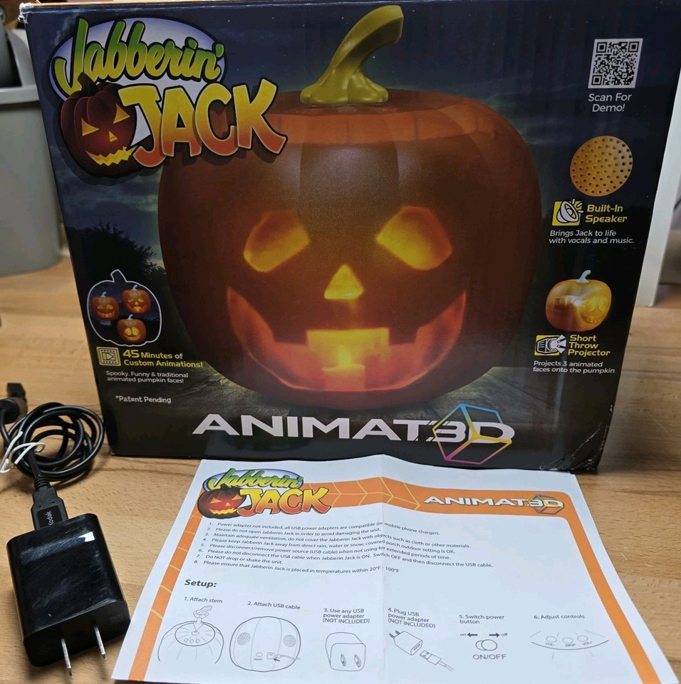 Jabberin' Jack Animated Talking Singing Lighted Jack O Lantern Pumpkin ...